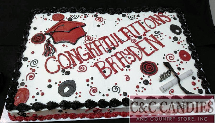 Caps Off – Graduation Sheet Cake | C&C Candies