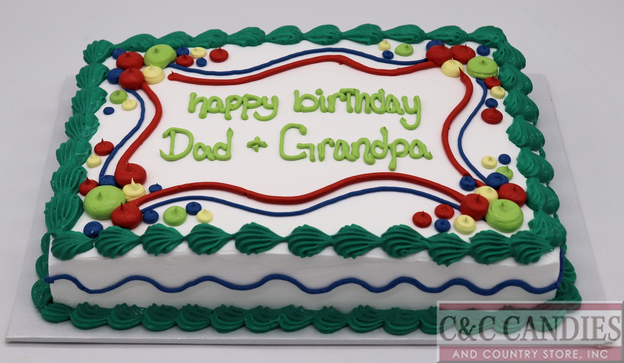 Birthday Dots & Swirls Sheet Cake | C&C Candies