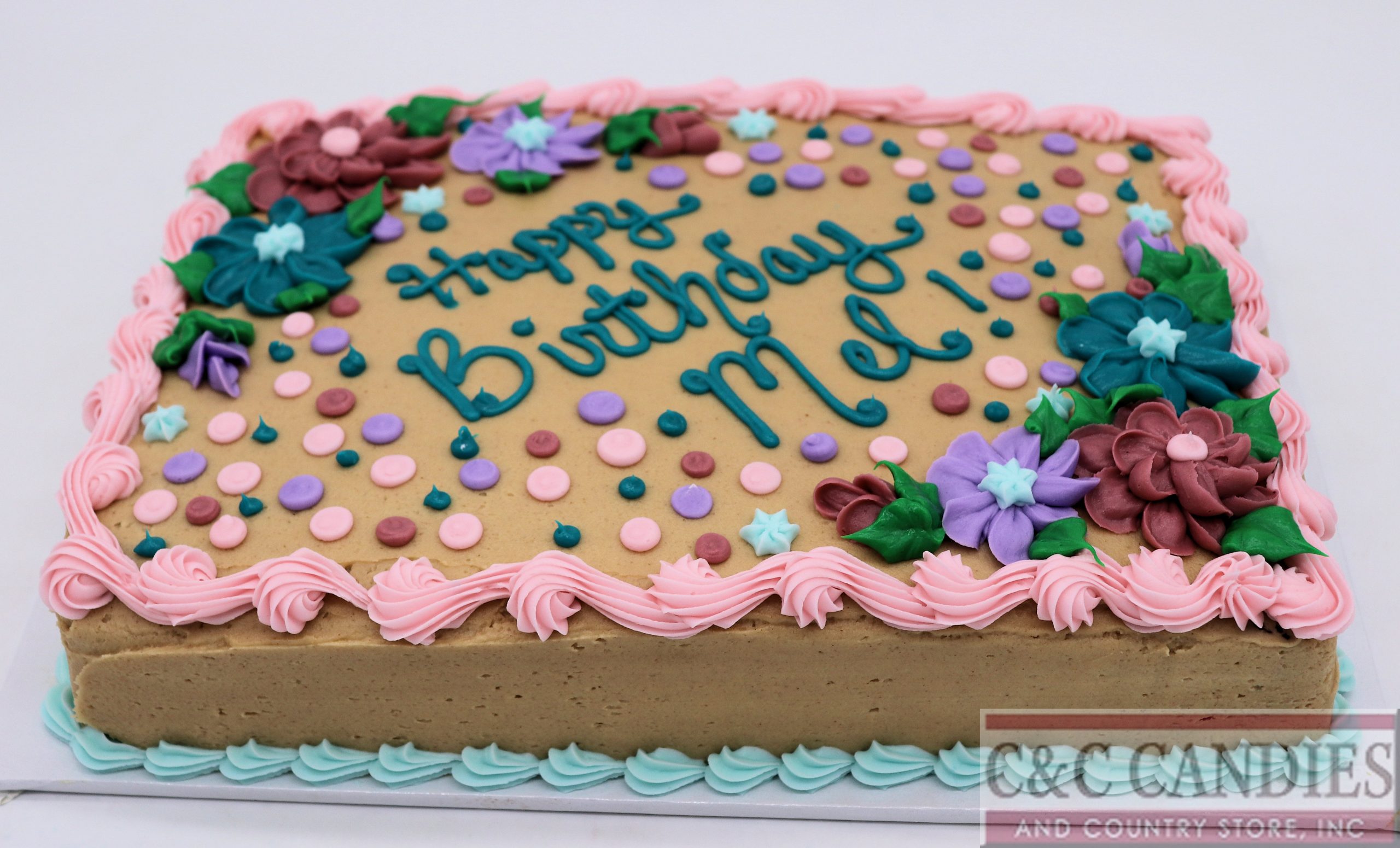 Whimsy Dots & Blooms Sheet Cake | C&C Candies